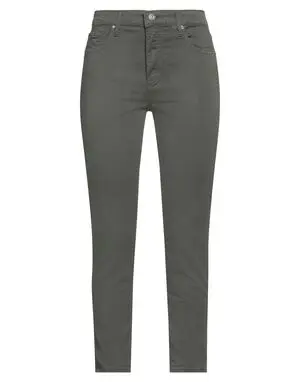 Armani Exchange Slim Fit Stretch Pants With Leather Trims - Green