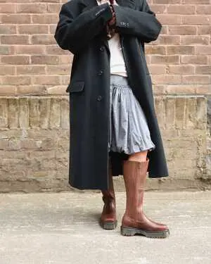 Dr. Martens Amaayah Knee High Leather Boots - Brown