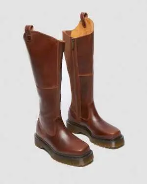 Dr. Martens Amaayah Knee High Leather Boots - Brown