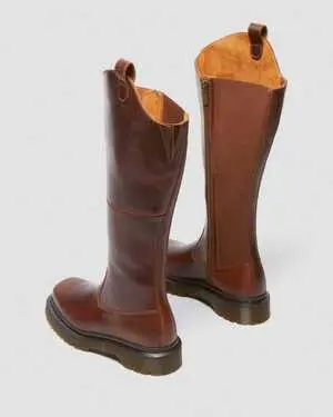 Dr. Martens Amaayah Knee High Leather Boots - Brown