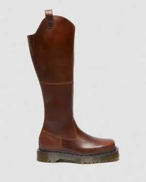 Dr. Martens Amaayah Knee High Leather Boots - Brown