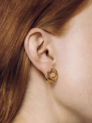 Monica Vinader Nura Wrap Stud Earrings - Gold