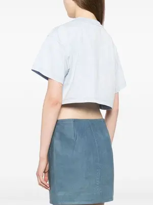 GROUND ZERO Logo Appliqué Cropped T-shirt - Blue