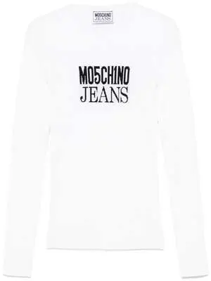 Moschino Logo-jacquard Top - White