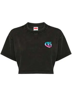 GROUND ZERO Logo-print Cropped T-shirt
