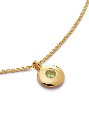 Monica Vinader 18kt Recycled Vermeil Peridot Pendant Necklace - Gold