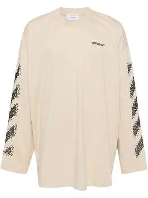 Off-White Logo-embroidered Long-sleeved T-shirt