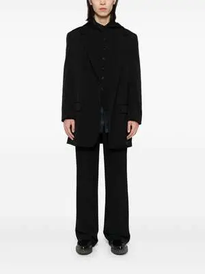 Yohji Yamamoto Wool Gabardine Blazer - Black