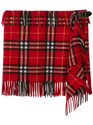 Burberry Tartan Wool-cashmere Skirt - Red