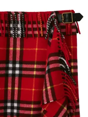 Burberry Tartan Wool-cashmere Skirt - Red
