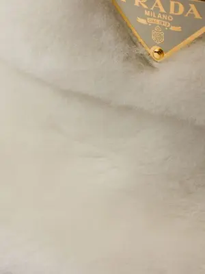 Prada Shearling Bucket Hat - White