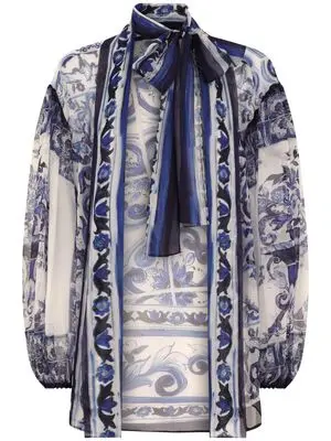 Dolce & Gabbana Majolica-print Silk Blouse