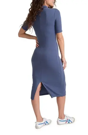 Marine Layer Lexi Mock Neck Rib Midi Dress