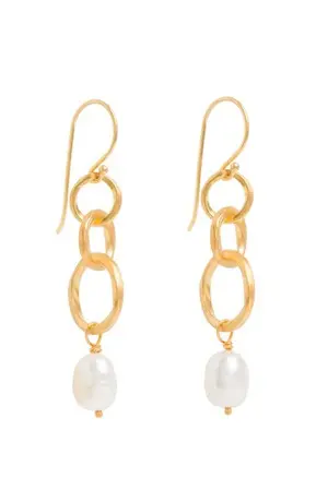 FREYA ROSE Warrioress Chain Drop Earrings - Gold