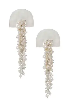 FREYA ROSE Hakuro Mother Of Pearl And Pearl Drop Earrings - Silver