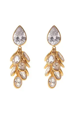 FREYA ROSE Petite Vermeil Crystal Drop Earrings