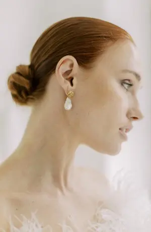 FREYA ROSE Rose Baroque Pearl Drop Earrings