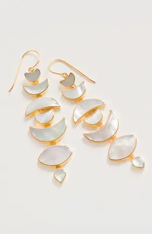 FREYA ROSE Warrioress Moon Drop Earrings - Gold