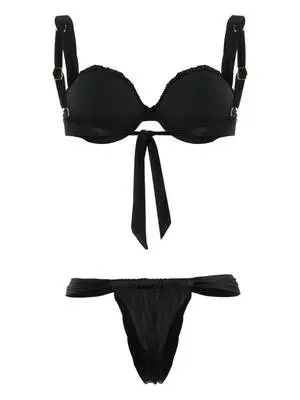 NOIRE SWIMWEAR Ruched Balconette Bikini - Black