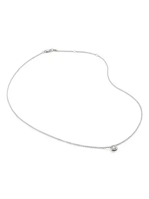 Monica Vinader Diamond Solitaire Pendant Necklace - Silver