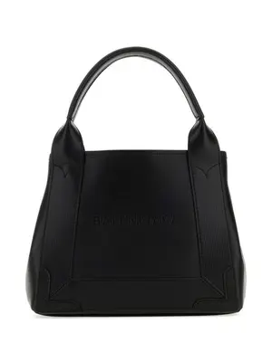 Balenciaga Debossed-logo Leather Tote - Black