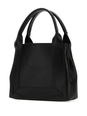 Balenciaga Debossed-logo Leather Tote - Black