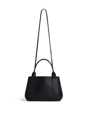 Balenciaga Debossed-logo Leather Tote - Black