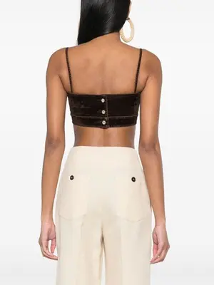 Loewe Velour V-neck Cropped Top