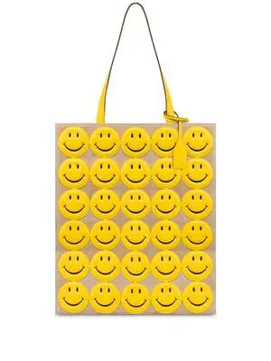 Moschino Smiley Leather Shoulder Bag - Yellow