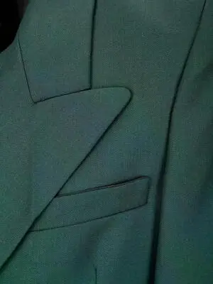 Victoria Beckham Pointed-shoulder Double-breasted Blazer - Green