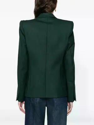 Victoria Beckham Pointed-shoulder Double-breasted Blazer - Green
