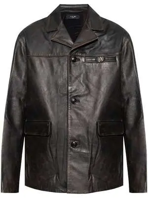 Amiri Single-breasted Leather Jacket