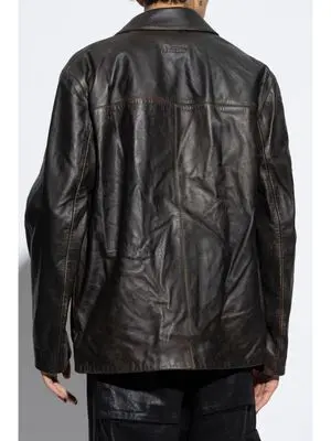 Amiri Single-breasted Leather Jacket
