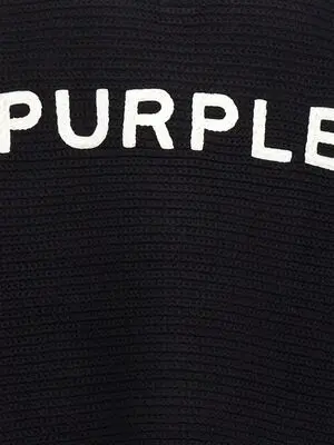 PURPLE BRAND Knitted Logo Lettering Polo