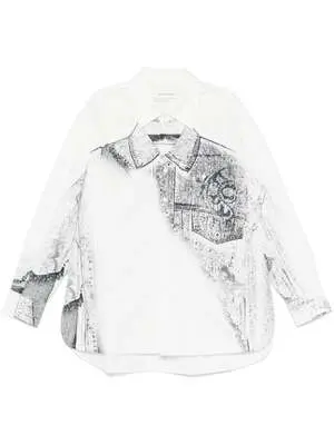 FENG CHEN WANG Trompe L'oeil-print Shirt - White
