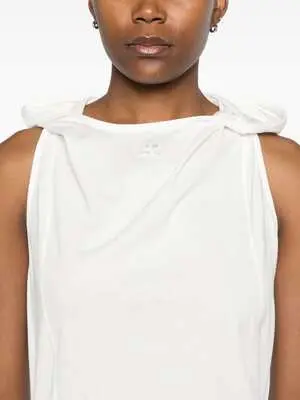 COURREGES Hooded Tank Top - White