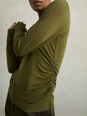 REISS Sierra Ruched Top
