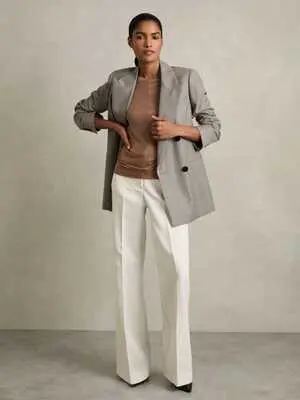 REISS Sierra Ruched Top - Mink