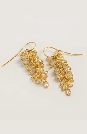 FREYA ROSE Midi Crystal Drop Earrings - Gold