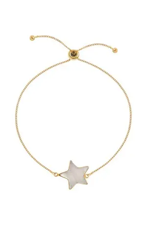 FREYA ROSE Adjustable Star Pendant Bracelet In Sterling Silver Or Plated Sterling Silver