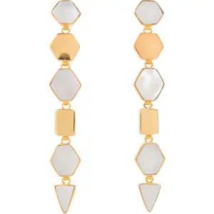 FREYA ROSE Warrioress Armour Drop Earrings - Gold