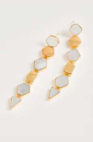 FREYA ROSE Warrioress Armour Drop Earrings - Gold