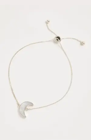 FREYA ROSE Adjustable Moon Bracelet - Silver
