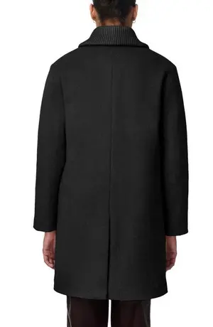 Bernardo Rib Collar Car Coat - Black