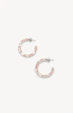 MACHETE MAACHETE Mini Hoop Earrings Peach Shell