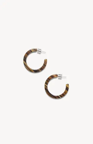 MACHETE Maachete Mini Hoop Earrings - Tiger's Eye