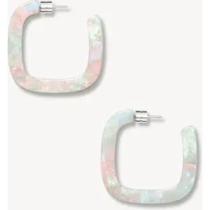 MACHETE MACHETE Midi Square Hoop Earrings Astral Mint