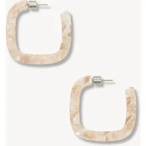 MACHETE MACHETE Midi Square Hoop Earrings Chiffon