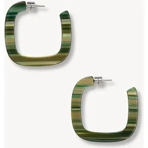 MACHETE MACHETE Midi Square Hoop Earrings Meadow