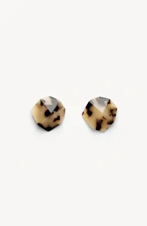 MACHETE Sculpture Stud Earrings - Blonde Tortoise